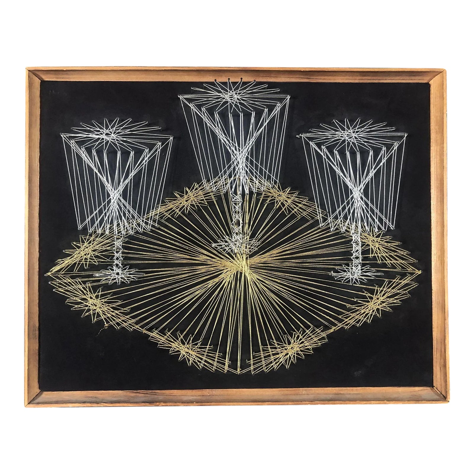 Mid Century Handcrafted Modern String Art | Chairish
