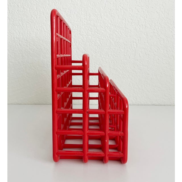 Vintage 1980s Yaffa Desk Organizer Red | Chairish