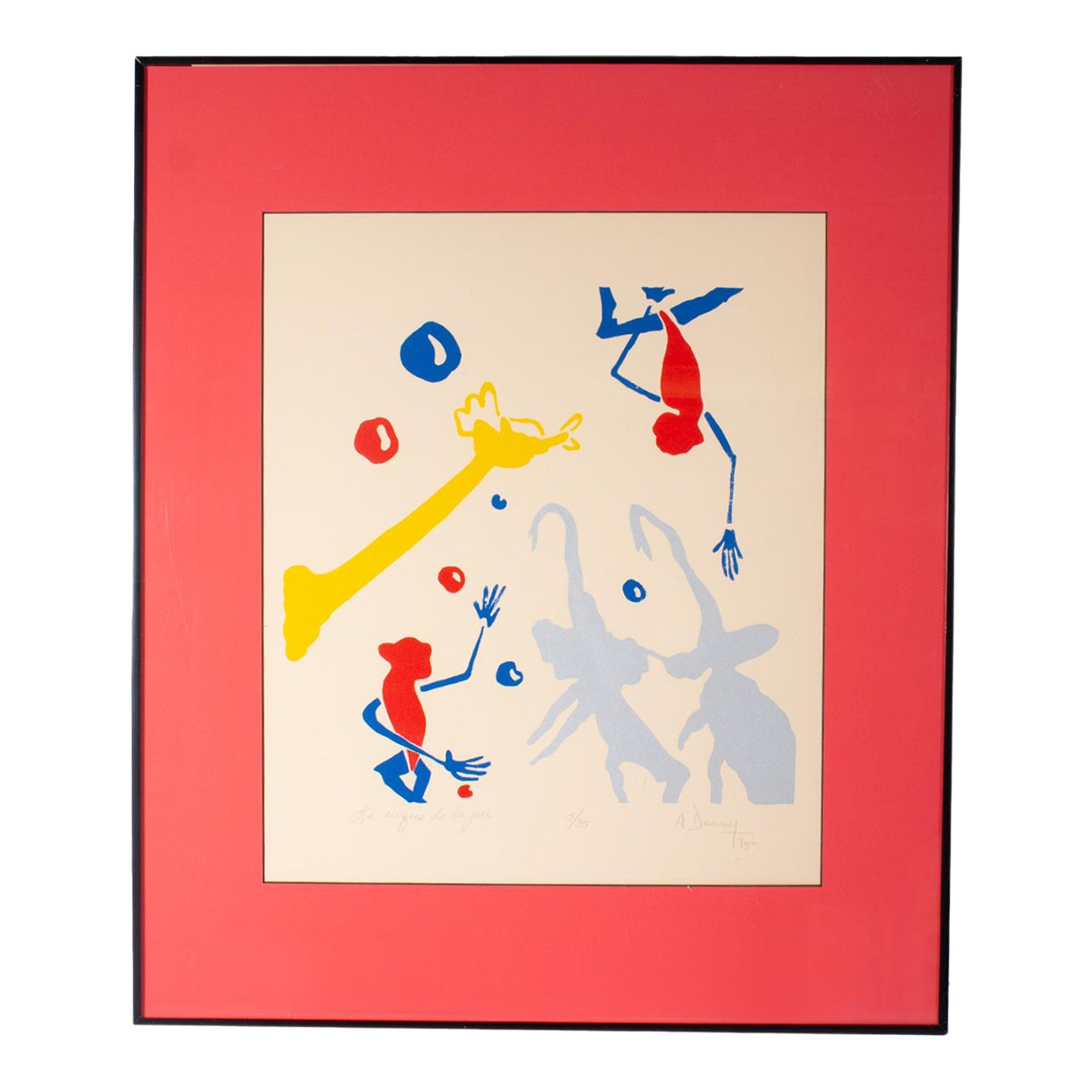 1975 “Le Cirque De La Joie” Abstract Serigraph Print by A. Denney ...