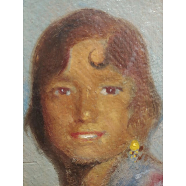 Portrait of a Native American Girl - Oil Painting | Chairish