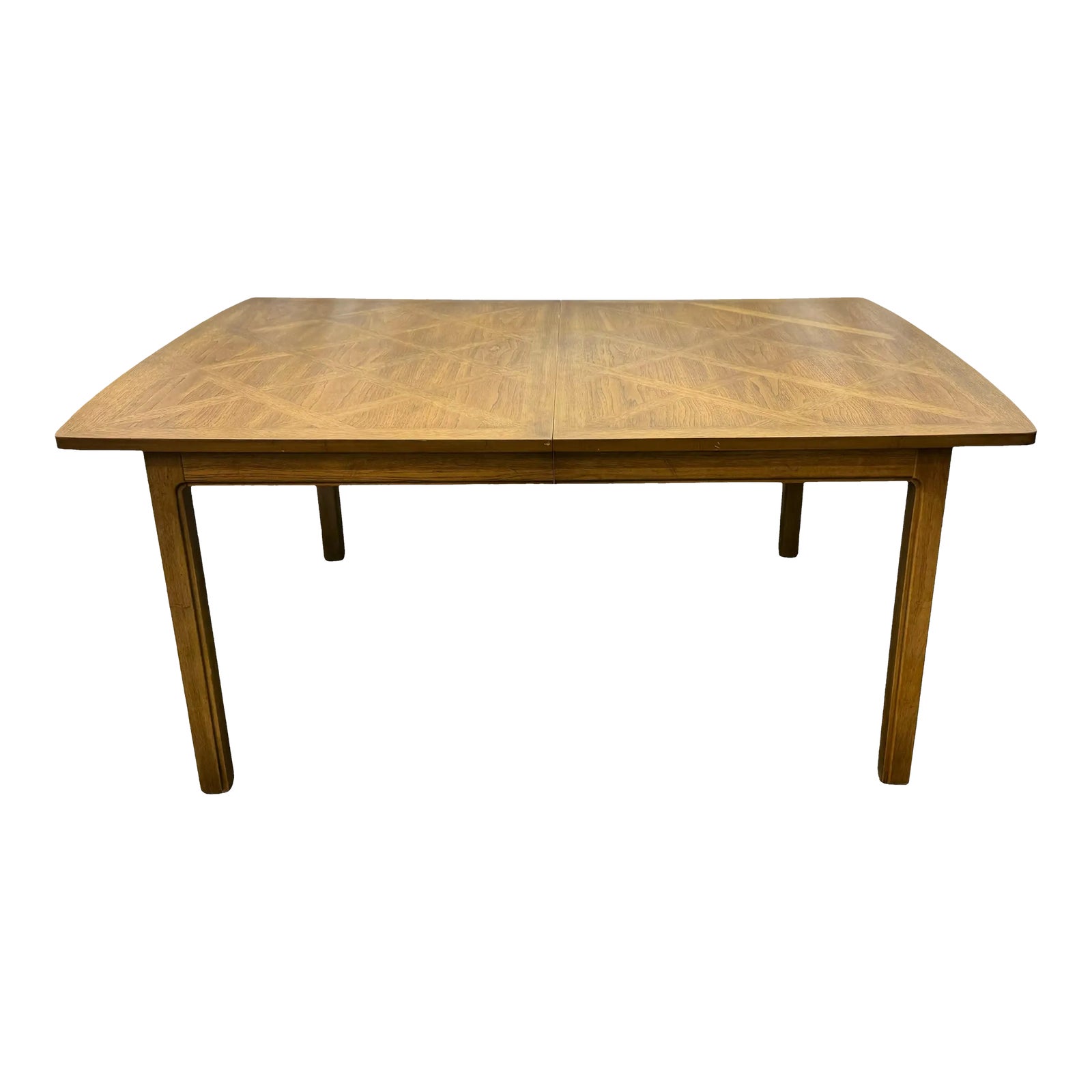Vintage Thomasville Mid Century Style Oak Parquet Top Extension Dining ...