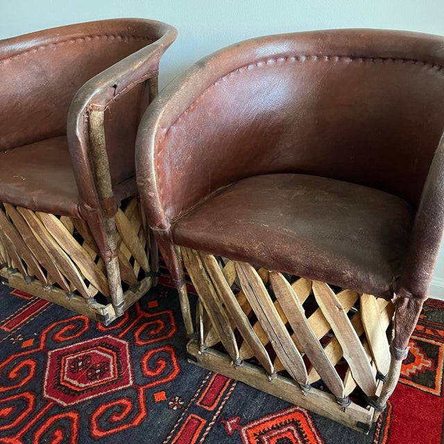 1970s Mexican Leather Chairs Dining Barrel Chairs Equipal Barrel Chair ...