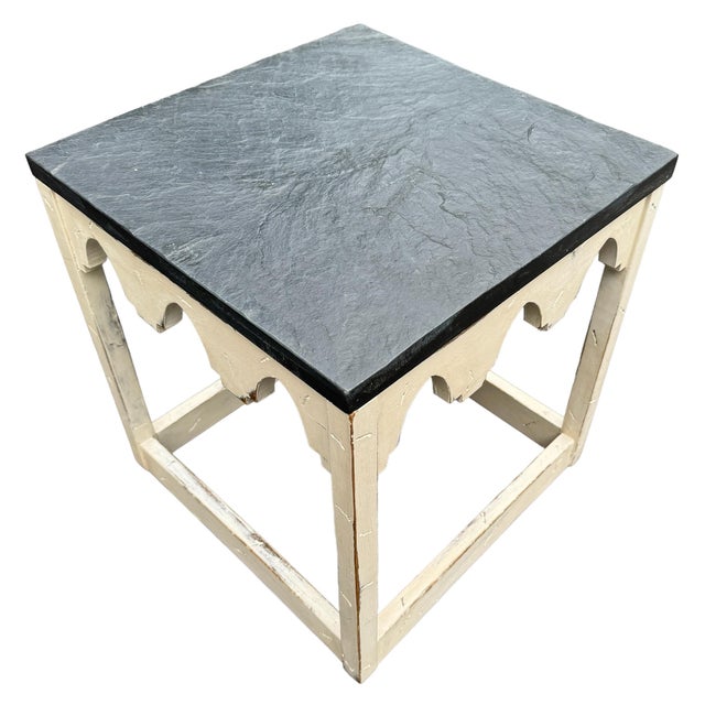 Pair of Painted Slate-Top Tables | Chairish