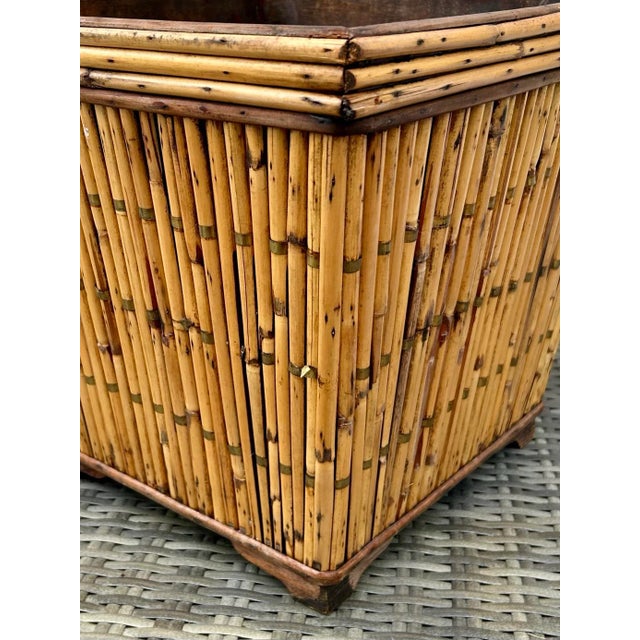 Large Bamboo & Reed Box Planter | Chairish