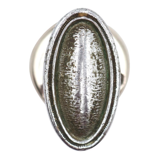 Vintage Nickeled Cast Brass Oval Dummy Door Knob | Chairish