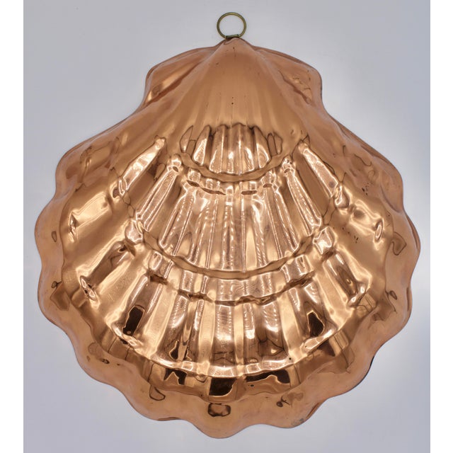 Large Vintage Copper Clam Shell Hanging Mold | Chairish
