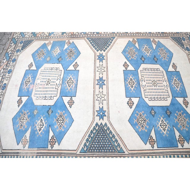 1960s Vintage Turkish Light Blue Rug | Chairish