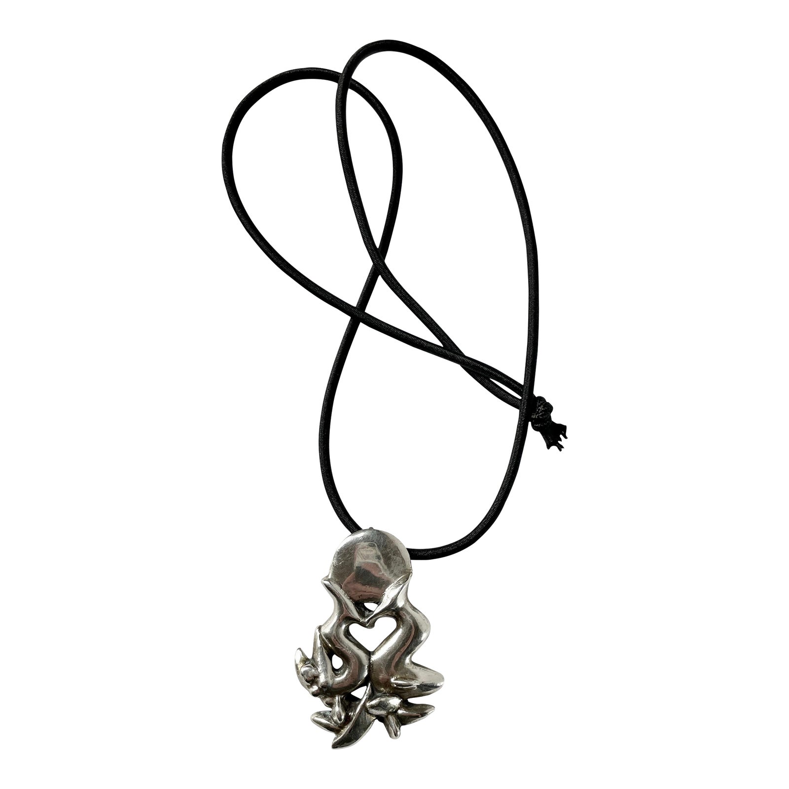 1993 Sterling Silver Pendent “Siren, Whale & Sun” by Dutch Artist Nic ...