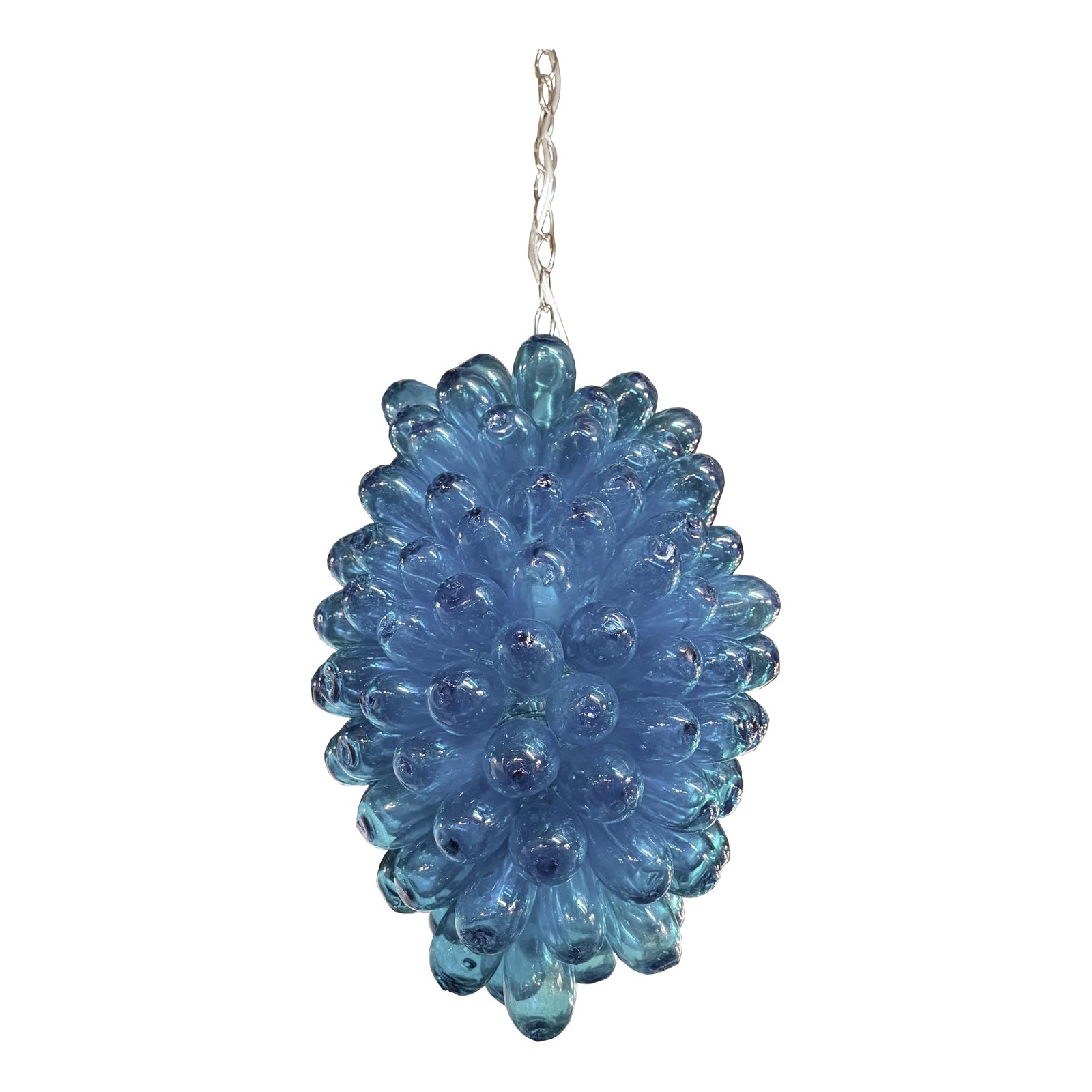 1990s Light Fixture Pendant of Recycled Hand Blown Glass | Chairish
