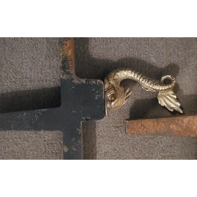 Pair of Mid 20th Century Virginia Metalcrafters Dolphin Brass Fireplace ...