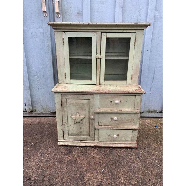 Early 20th Century Antique Small Folk Art Primitive Stepback Cupboard ...