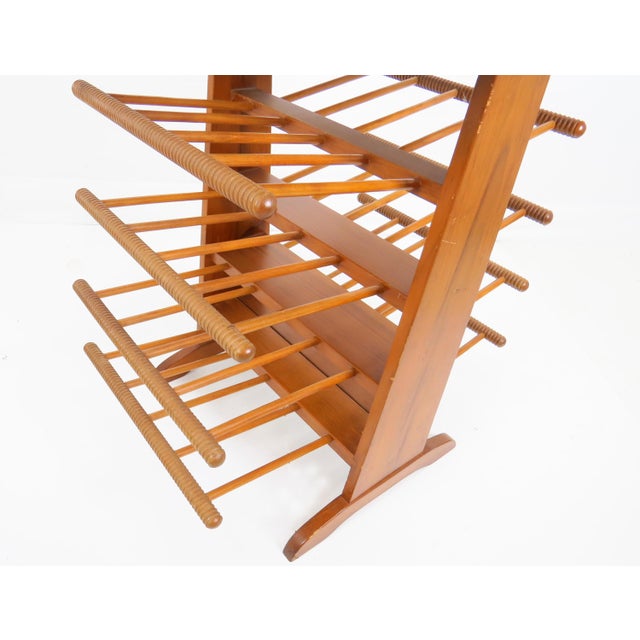 Vintage Scandinavian Pine Spindle Magazine Book Rack or Side Table ...