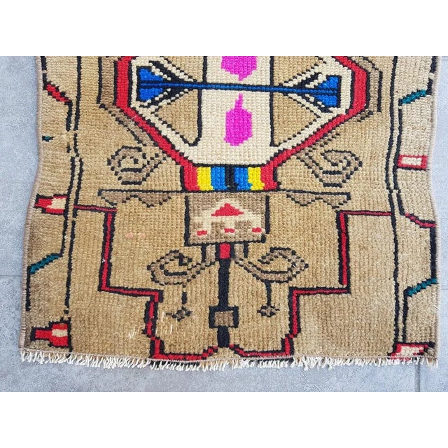 1950s Colorful Nomadic Wool Rug | Chairish
