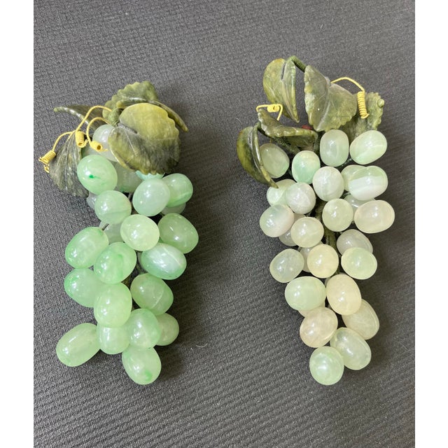 1960s Pair of Polished Jade Grape Clusters | Chairish