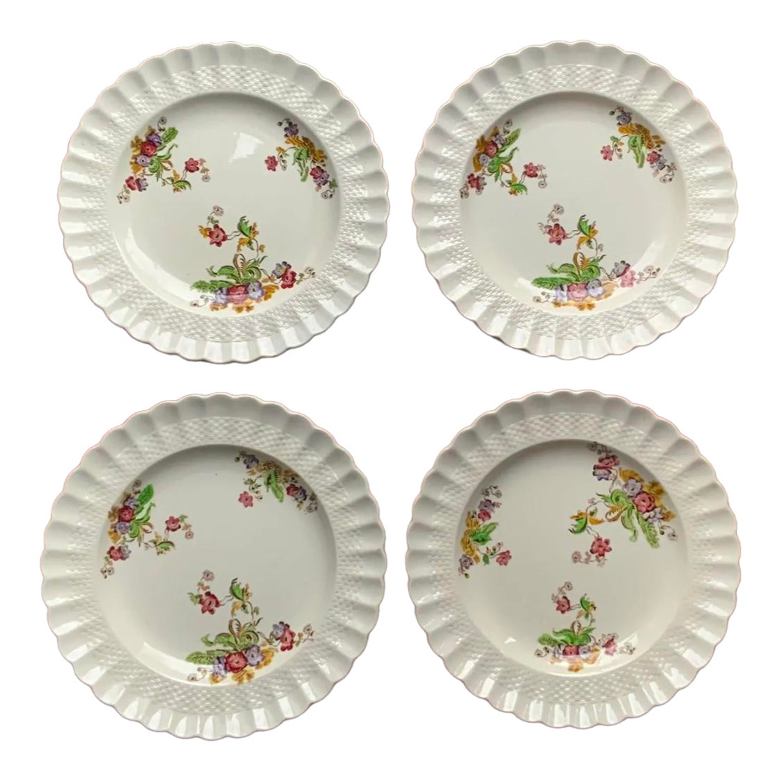 1930s Spode Wicker Lane English Country House Style Dinner Plates- Set ...