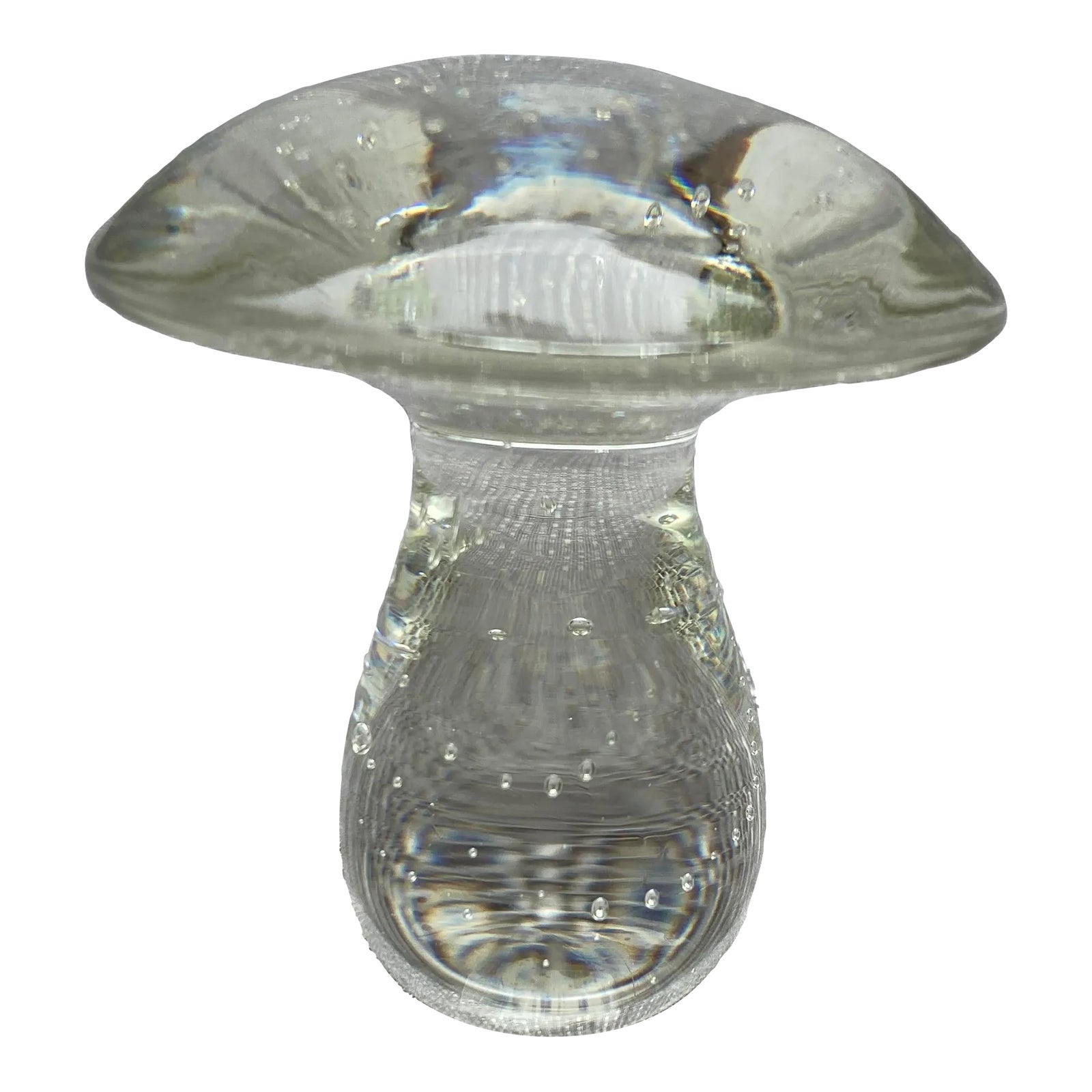 Vintage Controlled Bubble Mushroom Paperweight | Chairish