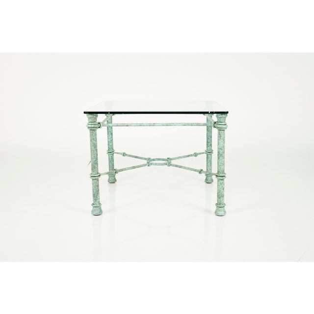Vintage 1980s Square Verdigris End or Coffee Table | Chairish