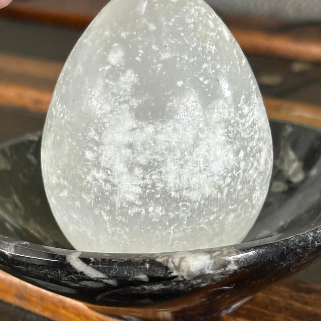 Vintage Crystal Egg Polished - Fossil Bowl (2pc) | Chairish