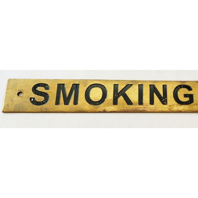 1950s Vintage Brass "Smoking Room" Sign | Chairish