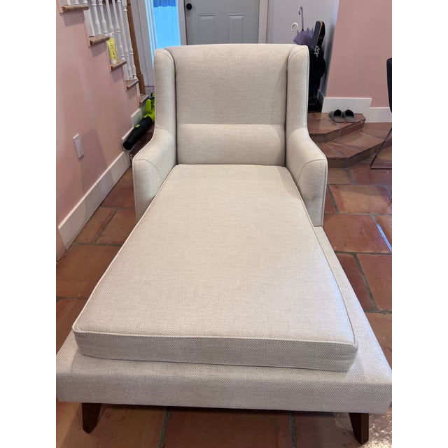Beige Chaise Lounge Chair | Chairish
