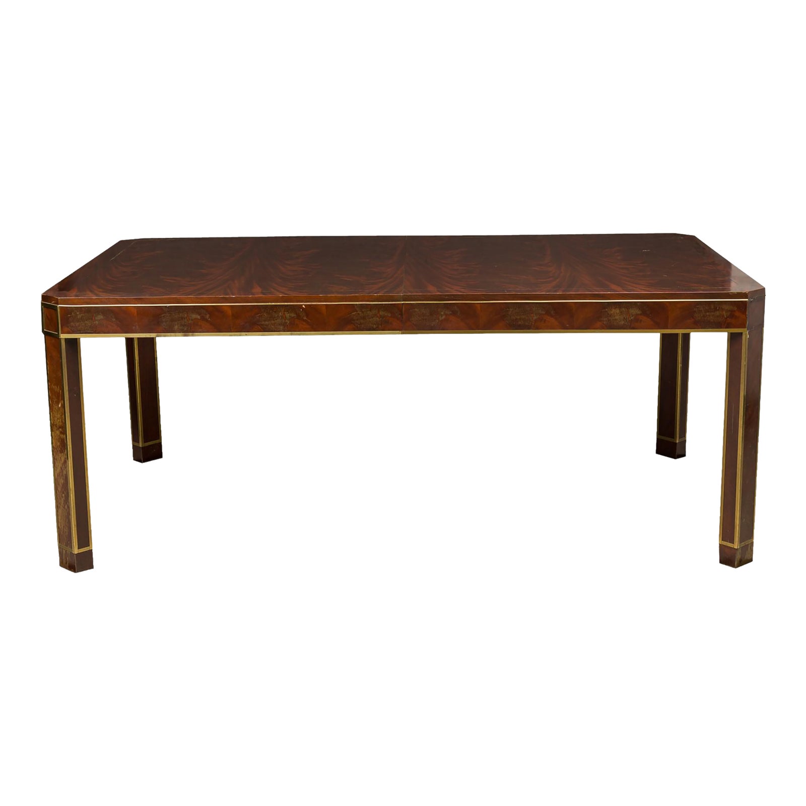 Russian Neo-Classic Style Flame Mahogany Brass Trimmed Extention Dining ...