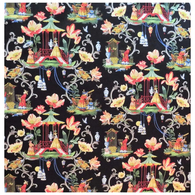 Harrison Howard "East of the Moon" Designer Cotton Fabric in Black ...