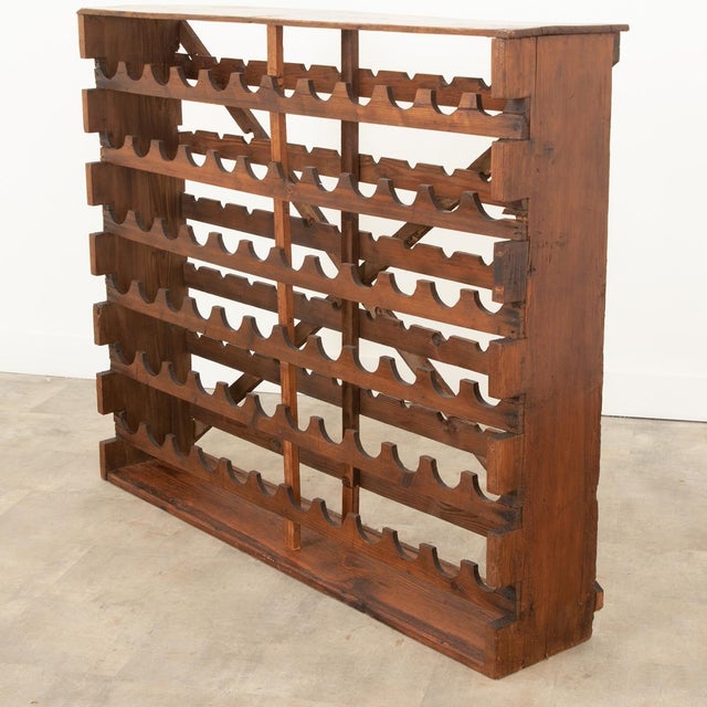 French Vintage Pine Wine Rack | Chairish