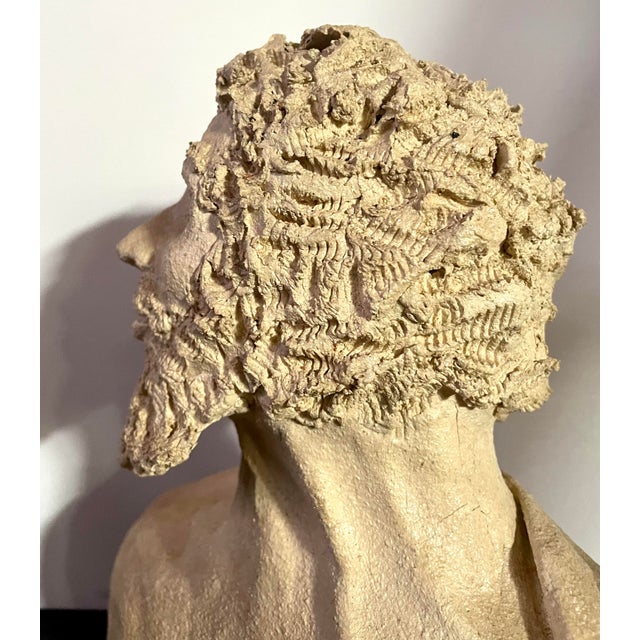 1983 Neo-Classical Original Ceramic Clay Bust of a Man by Artist Liza ...