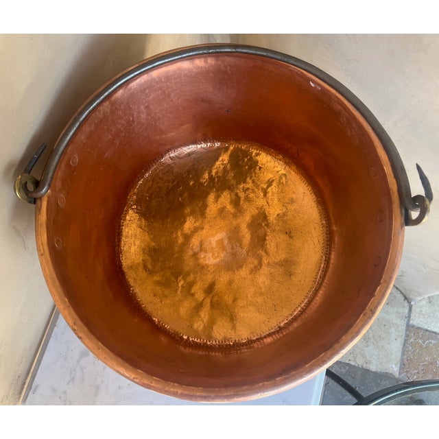 Extra Large French Copper Cauldron With Iron Handle, C. 19th Century ...