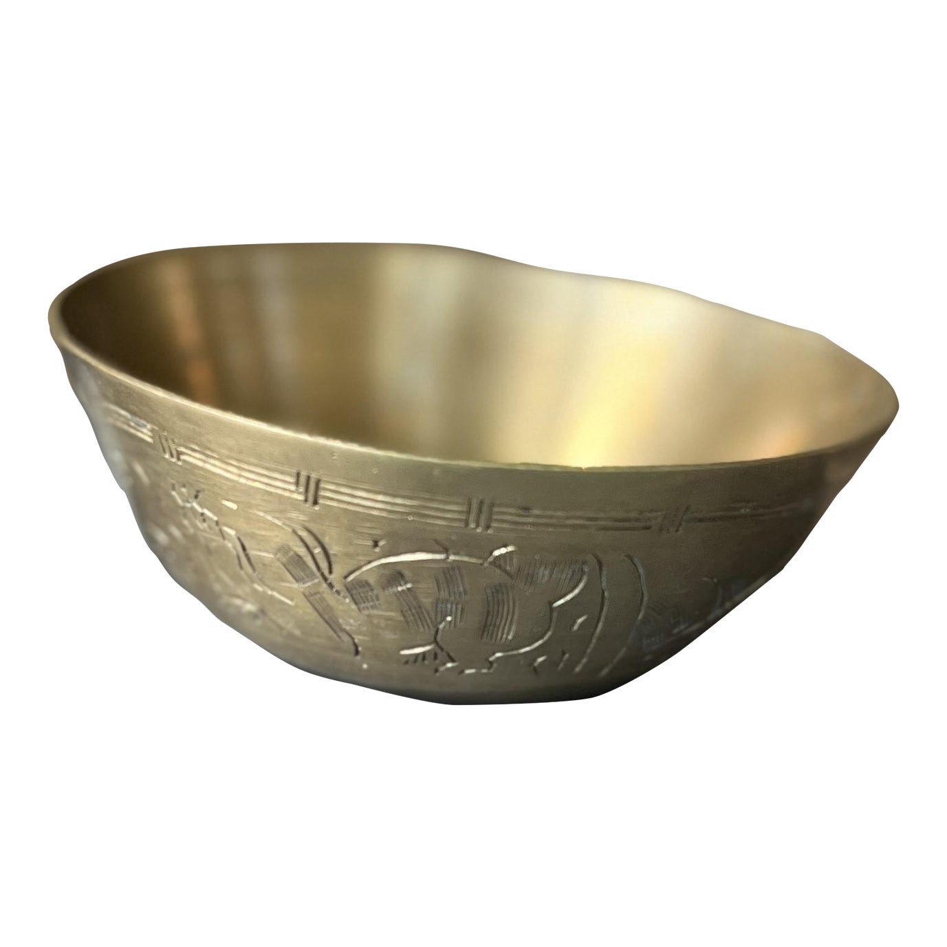 Vintage Chinese Rice Bowl, Made of Brass | Chairish