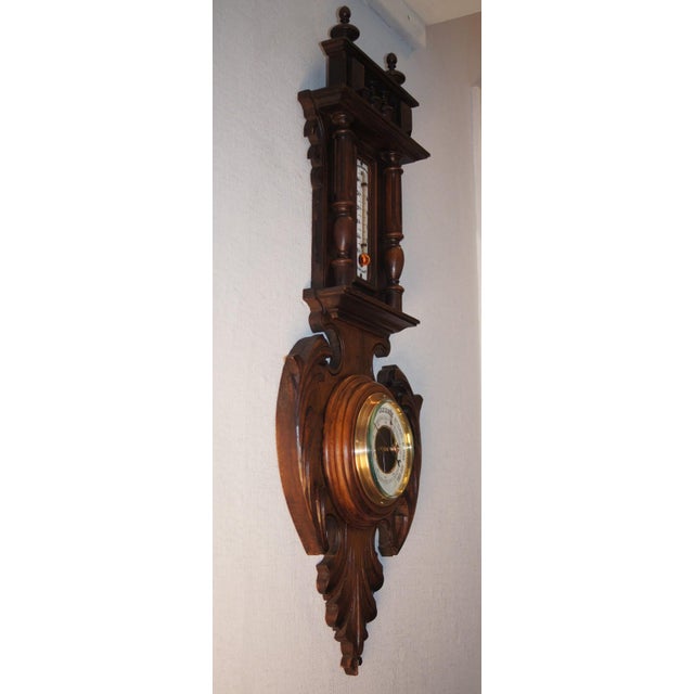 Antique French Working Weather Station, Barometer, Thermometer With ...