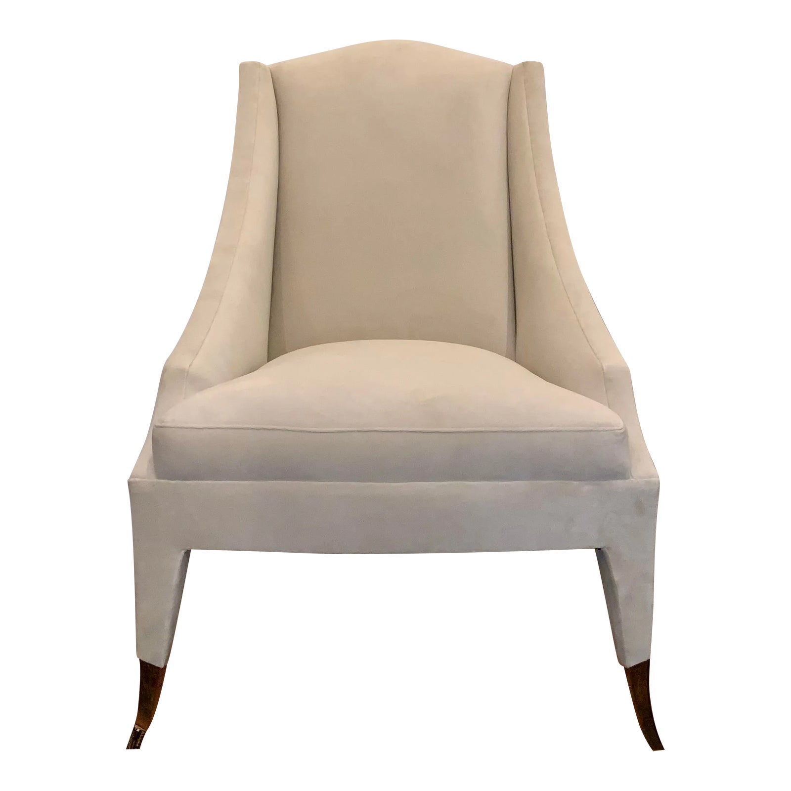 Caracole Modern Oyster Velvet Let It Steep Lounge Chair | Chairish