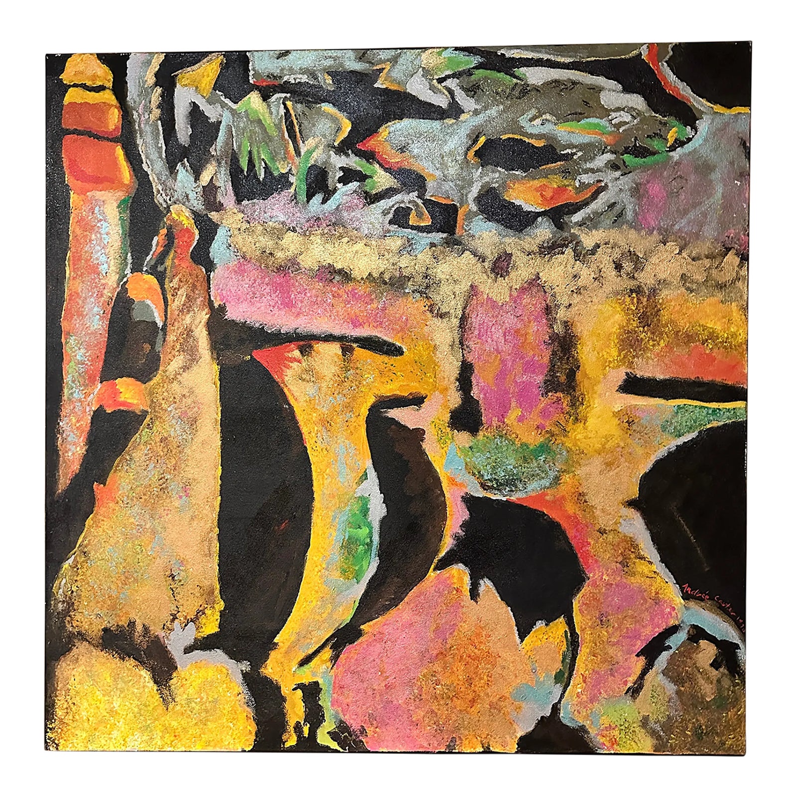 1990 Andrée Carter Original Painting | Chairish