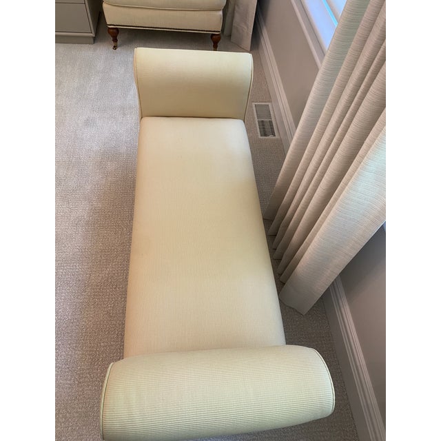 Traditional Beige Upholstered Bench | Chairish