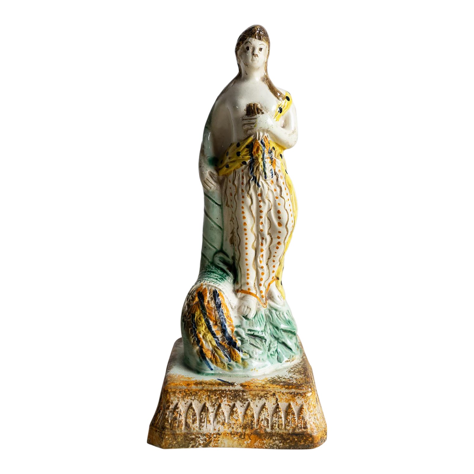 Antique Georgian Prattware Pottery Figure, Flora the Goddess of Spring ...
