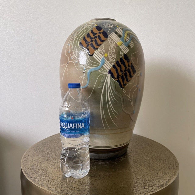 1980s Jamie Davis Studio Art Pottery Postmodern Raku Ceramic Vase ...