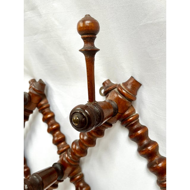 Early 1900s French Faux Bamboo Spindle Style Expandable Coat/Hat Rack ...