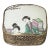 3.5" Chinese Old White Base Flower Lady Graphic Porcelain Art Pewter ...