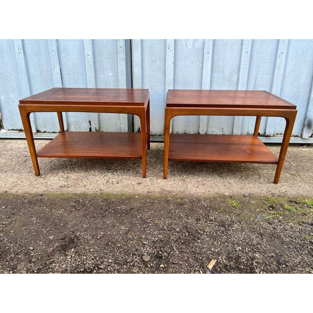 Pair of Mid Century Rhythm Lane Two Tier Walnut Side -End Tables ...