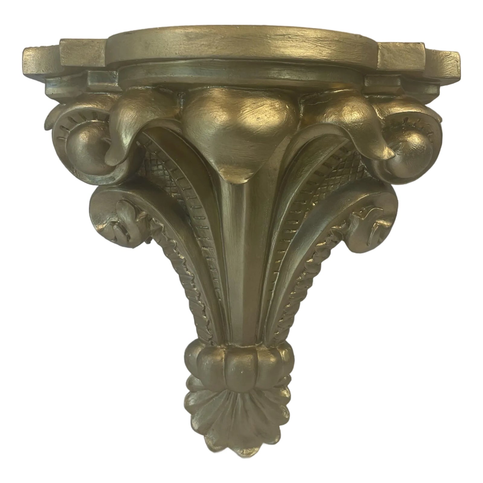 Vintage Neoclassical Painted Gold Wall Corbel | Chairish