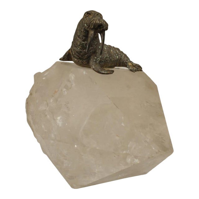 Bronze Walrus on a Crystal | Chairish