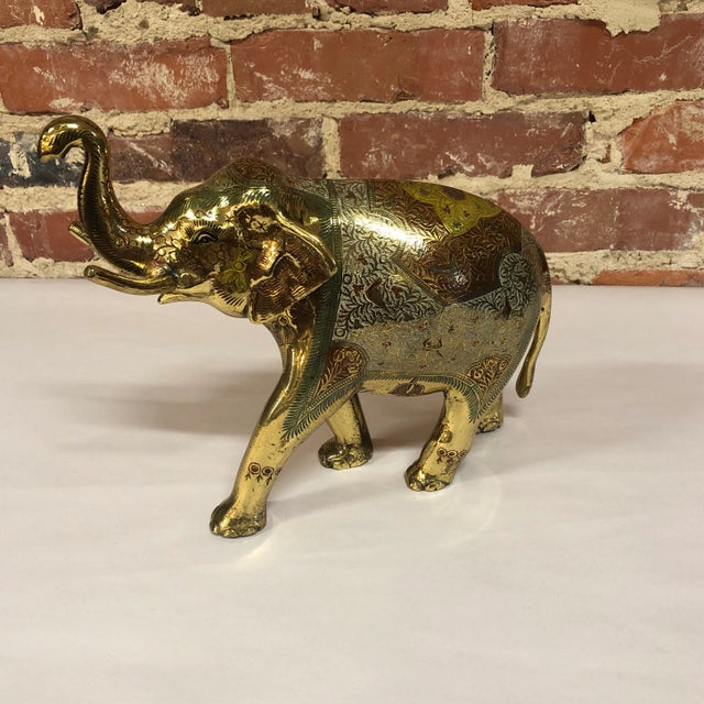 Vintage Brass Elephant Figurine | Chairish