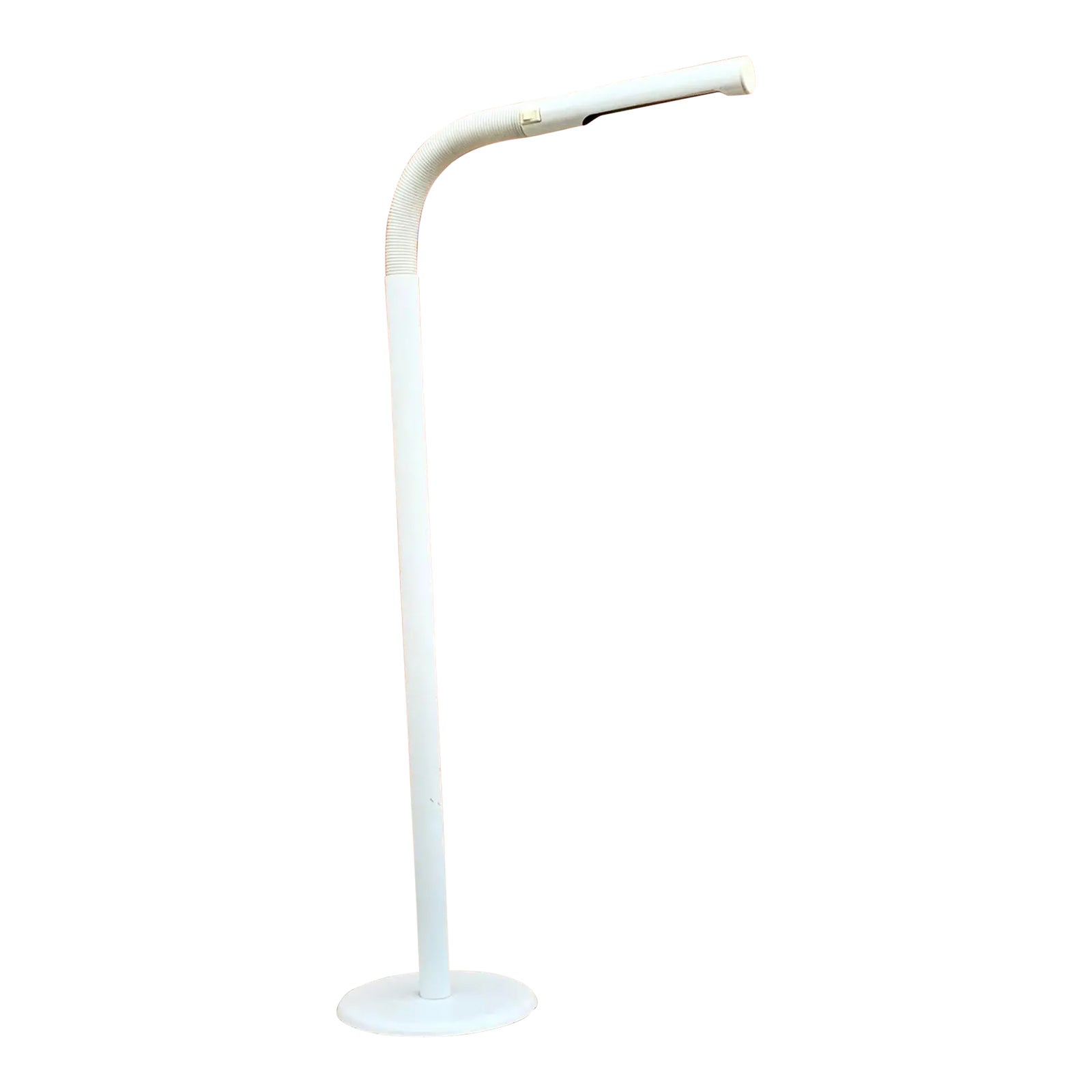 1970s White Danish Goose Neck Floor Lamp | Chairish