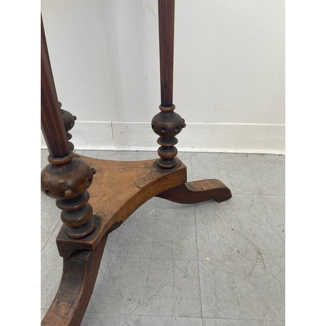 1970s Vintage Imported Victorian Burl Wood Inlay Decorative Side Table ...