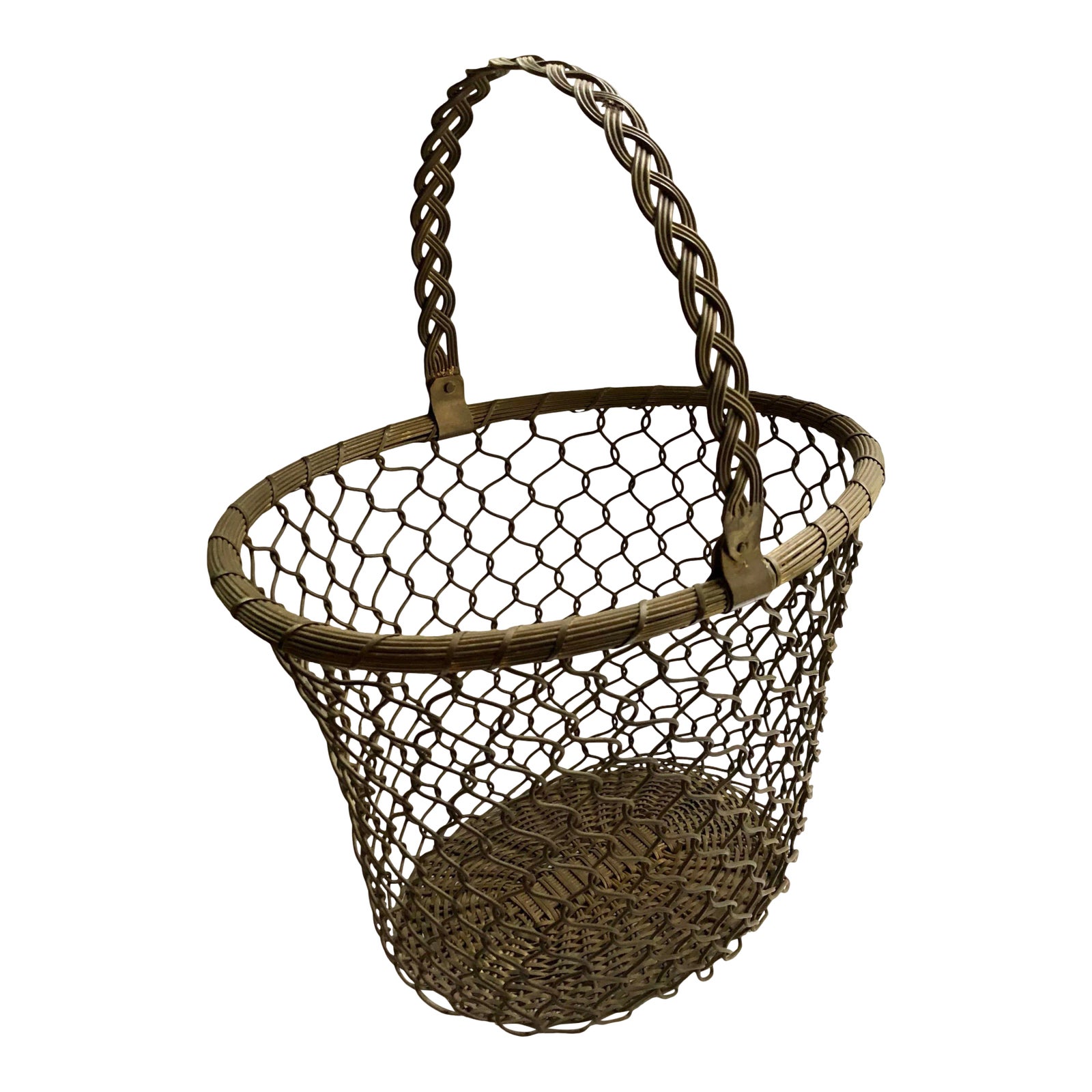 French Market Brass Wire Easter Basket | Chairish