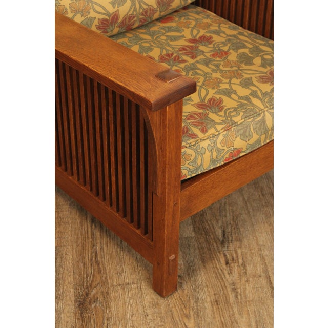 Stickley Mission Collection Oak Compact Spindle Morris Chair | Chairish