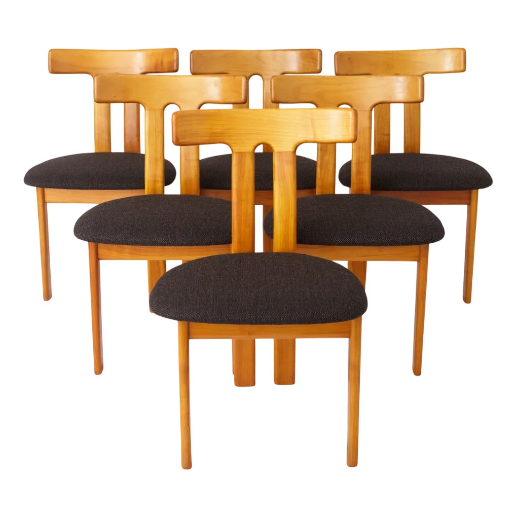 Mid-Century Modern Danish T Shaped Chairs, 1960s, Set of 6 | Chairish