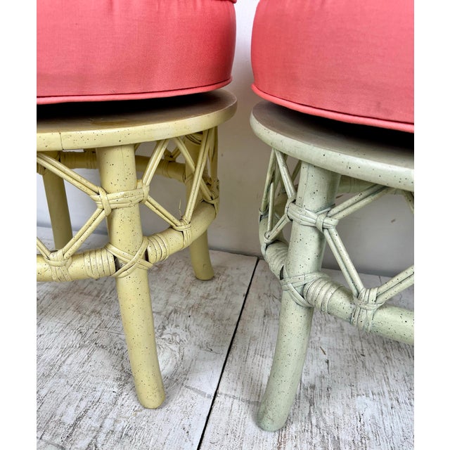 Vintage Ficks Reed Rattan Swivel Stools- a Pair | Chairish