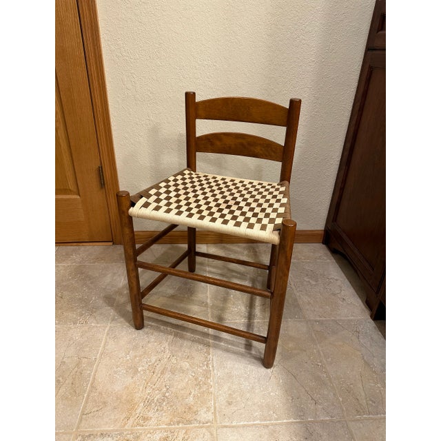 Mid 20th Century Shaker Maple Hardwood Low Back Chair Hand Woven ...