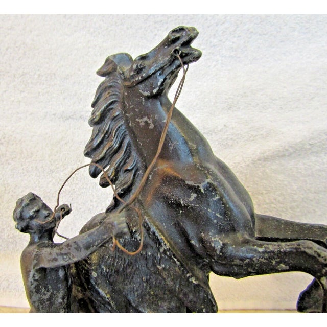 Antique Marly Horses French Spelter Bronze Equine Sculptures Signed- a ...